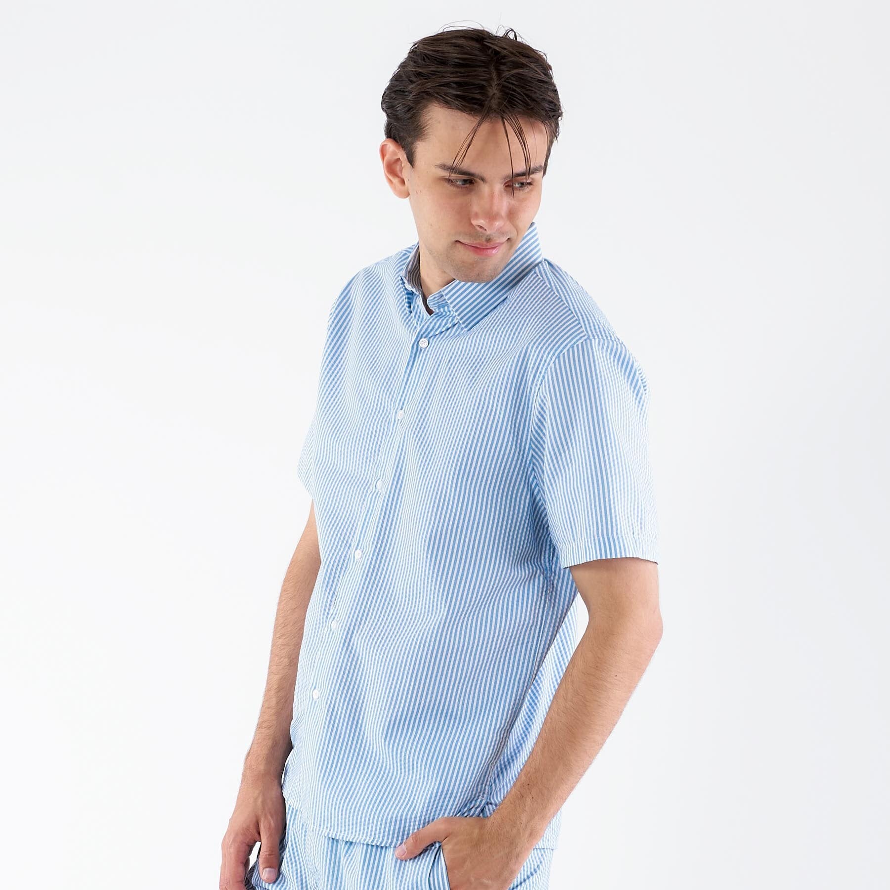 Seersucker shirt ss – Kings Queens