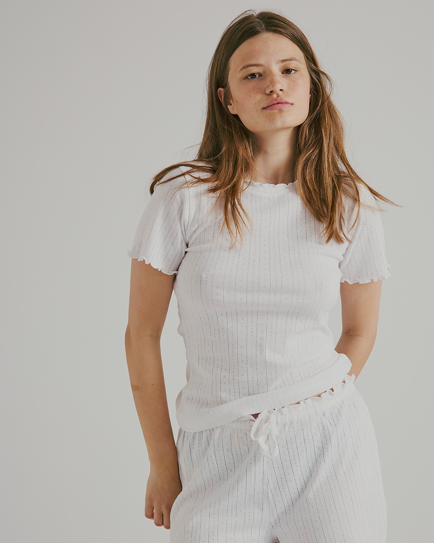 Puranine ss pointelle tee – Kings Queens